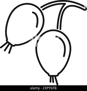 Simple line drawing of two gooseberries hanging from a branch, perfect ...