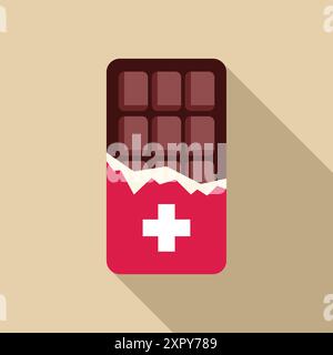 Partially opened chocolate bar with foil, showing the delicious squares ...
