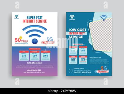 Internet service and wifi connection service a4 print flyer or poster ...