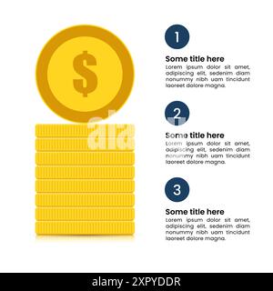 Infographic template with 4 options or steps. Coin plant. Can be used ...