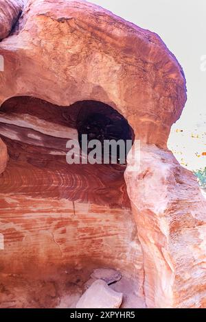 Unusual sandstone structures and colors in the Wadi Musa desert in ...