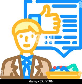 food critic restaurant chef color icon vector. food critic restaurant ...