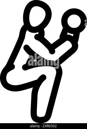 bent over rows arm fitness exercise line icon vector illustration Stock ...