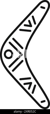 Boomerang Icon Black line art vector in black and white outline set ...