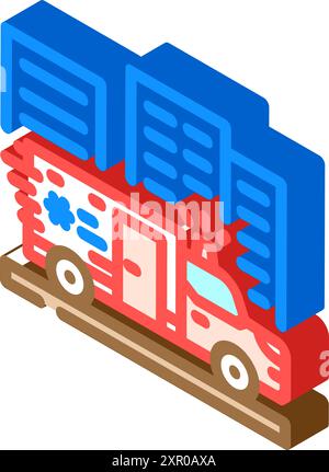 ambulance dispatch isometric icon vector illustration Stock Vector ...