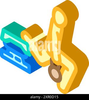 front raises fitness exercise arm line icon vector illustration Stock ...