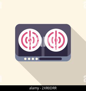Induction stove cooker in flat design style vector Stock Vector Image ...