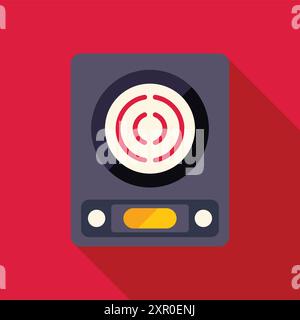 Induction cooker icon showing touch control panel for easy cooking and ...