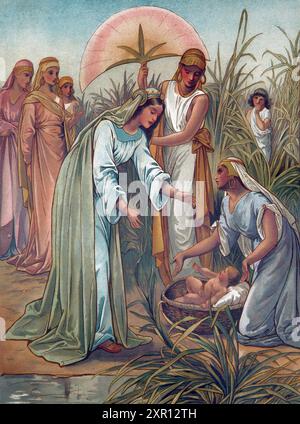 Illustration of of the Finding of Moses by the Pharaoh's Daughter from ...