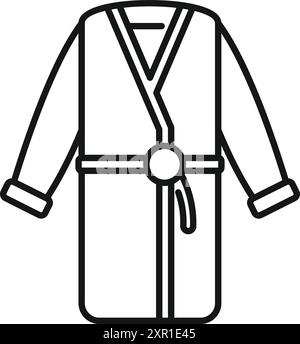 Simple line drawing of a bathrobe, perfect for representing relaxation ...