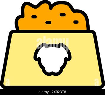 Bowl with pet food flat color icon Stock Vector Image & Art - Alamy