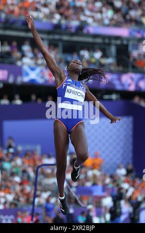 Hilary Kpatcha of France competes during Women's Long Jump Final of the ...