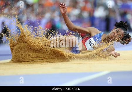 Monae' Nichols of the United States competes in the women's long jump ...