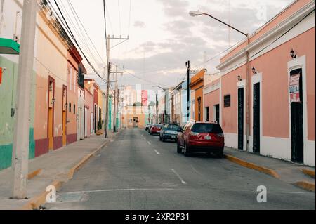 Merida, Yucatan, Mexico - 4 April, 2024 Old street of Merida downtown ...