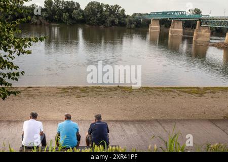 Picture of the steel bridge connecting Brcko (Bosnia) and Gunja ...