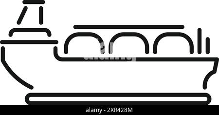 Line drawing of a large lng tanker ship transporting liquefied natural ...