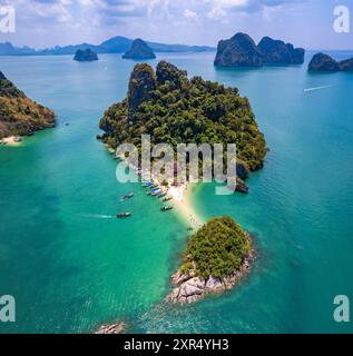 Aerial view of Koh Pakbia or Phak Bia island in Krabi, Thailand Stock ...