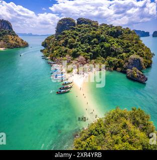 Aerial view of Koh Pakbia or Phak Bia island in Krabi, Thailand Stock ...