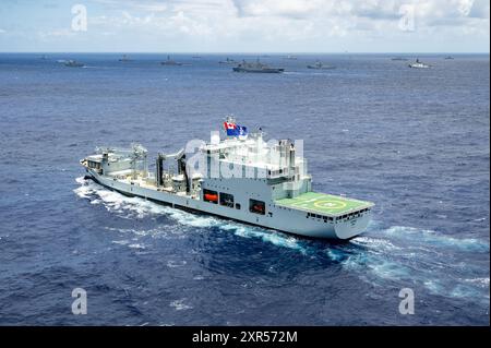 Royal Canadian Navy replenishment oiler MV Asterix transfers ammunition ...