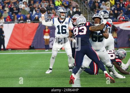 Carolina Panthers quarterback Jack Plummer passes against the ...