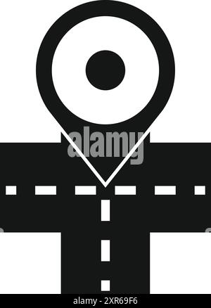 Black gps pointer icon indicating location with exclamation mark ...