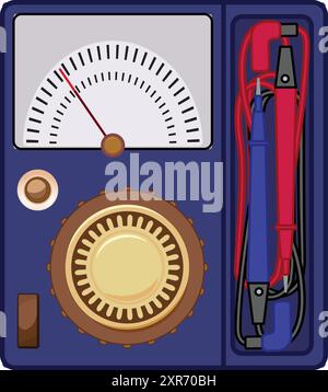 Analog voltmeter measuring voltage with dial, needle, and knob Stock ...