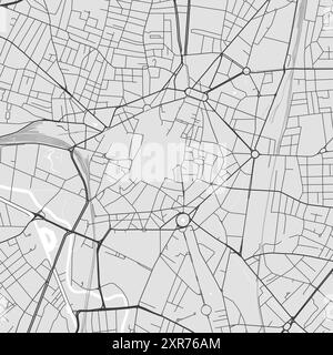 Map of Dijon, France. Detailed city vector map, metropolitan area ...