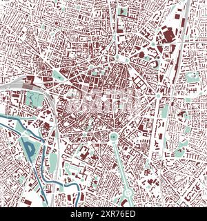 Map of Dijon, France. Detailed city vector map, metropolitan area ...