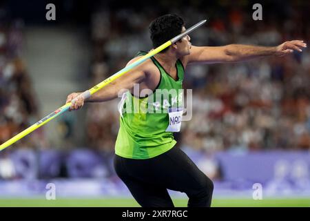 Pakistan's Arshad Nadeem competes in the men's javelin throw final at ...