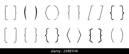 Brackets quote box frame sketch, brace border text parenthesis. Font ...