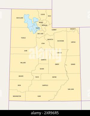 Utah state political map Stock Photo - Alamy
