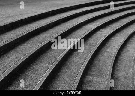 Curved concrete steps. Circular steps concrete in Brazil. Outdoor steps ...