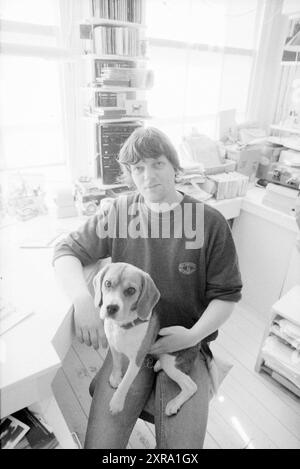 Portrait of Wim Stevenhagen, cartoonist in his studio, Amsterdam, The ...