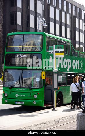 Dublin bus tour – Green bus – Hop on Hop off. O'Connell Street, Dublin ...