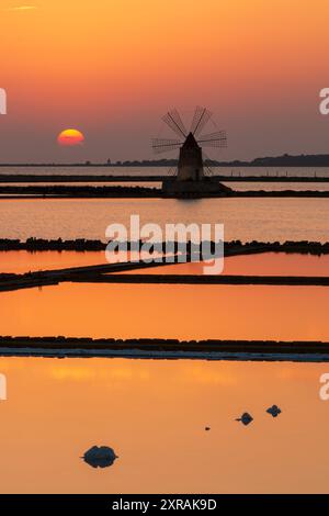 the famous windmills of the Marsala salt pans Stock Photo - Alamy