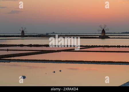 the famous windmills of the Marsala salt pans Stock Photo - Alamy