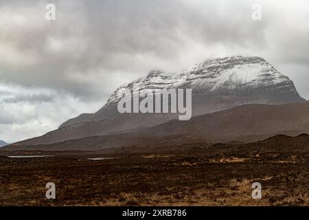 A scenic Scottish Highlands disappearing into misty mountains, with ...