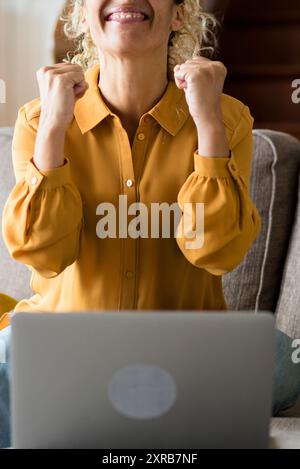 Middle age woman ecommerce business worker talking on the smartphone at ...