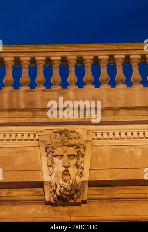 England, Kent, Folkestone, The Old Customs Hall, Head of The Greek God ...