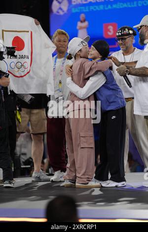 Gold medallist Japan's Ami Yuasa, known as B-Girl Ami, center, poses ...