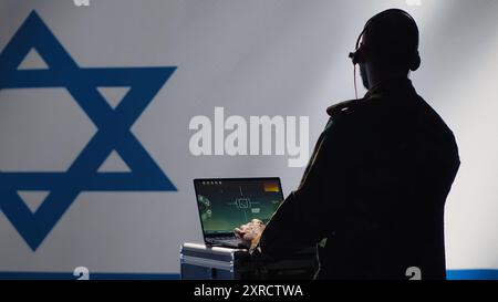 Israeli air defense command operator conscript using radar system on ...