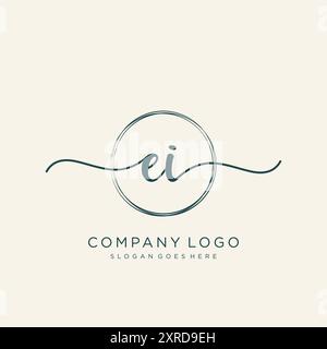 EI Letter initial handwriting logo vector Stock Vector Image & Art - Alamy