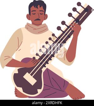 Indian man Playing folk musical instrument Tamate, indian village music ...