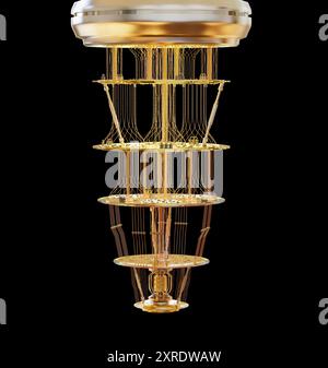 3d rendering golden quantum computer machine Stock Photo - Alamy