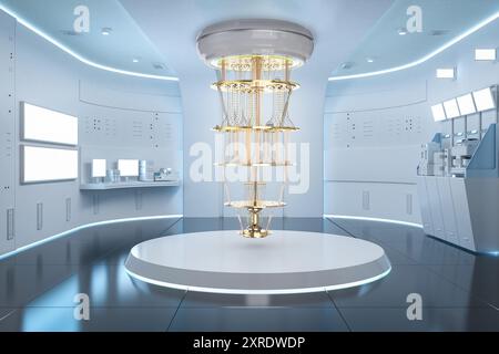 3d rendering quantum computer machine in laboratory Stock Photo - Alamy