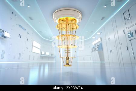 3d rendering quantum computer machine in laboratory Stock Photo - Alamy