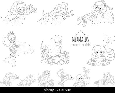 Mermaids printable sheet Stock Vector Image & Art - Alamy