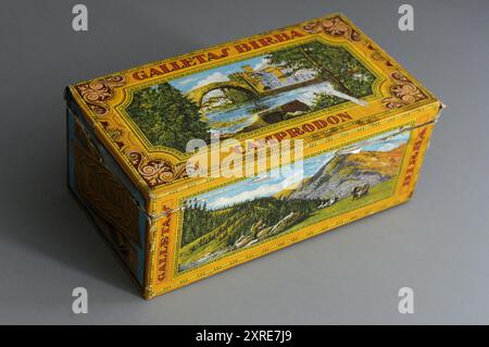 Old Birba biscuit box; Camprodon; Catalunya; Spain Birba biscuits ...