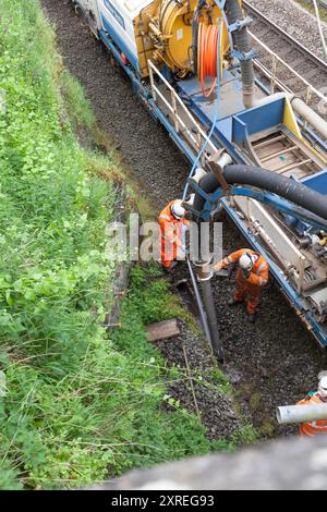 The Balfour Beatty drain train being used to jet drains to unblock ...