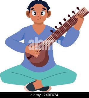 Indian man Playing folk musical instrument Tamate, indian village music ...